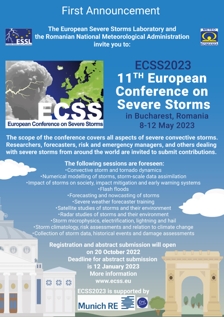 ECSS2023 First Announcement | European Severe Storms Laboratory