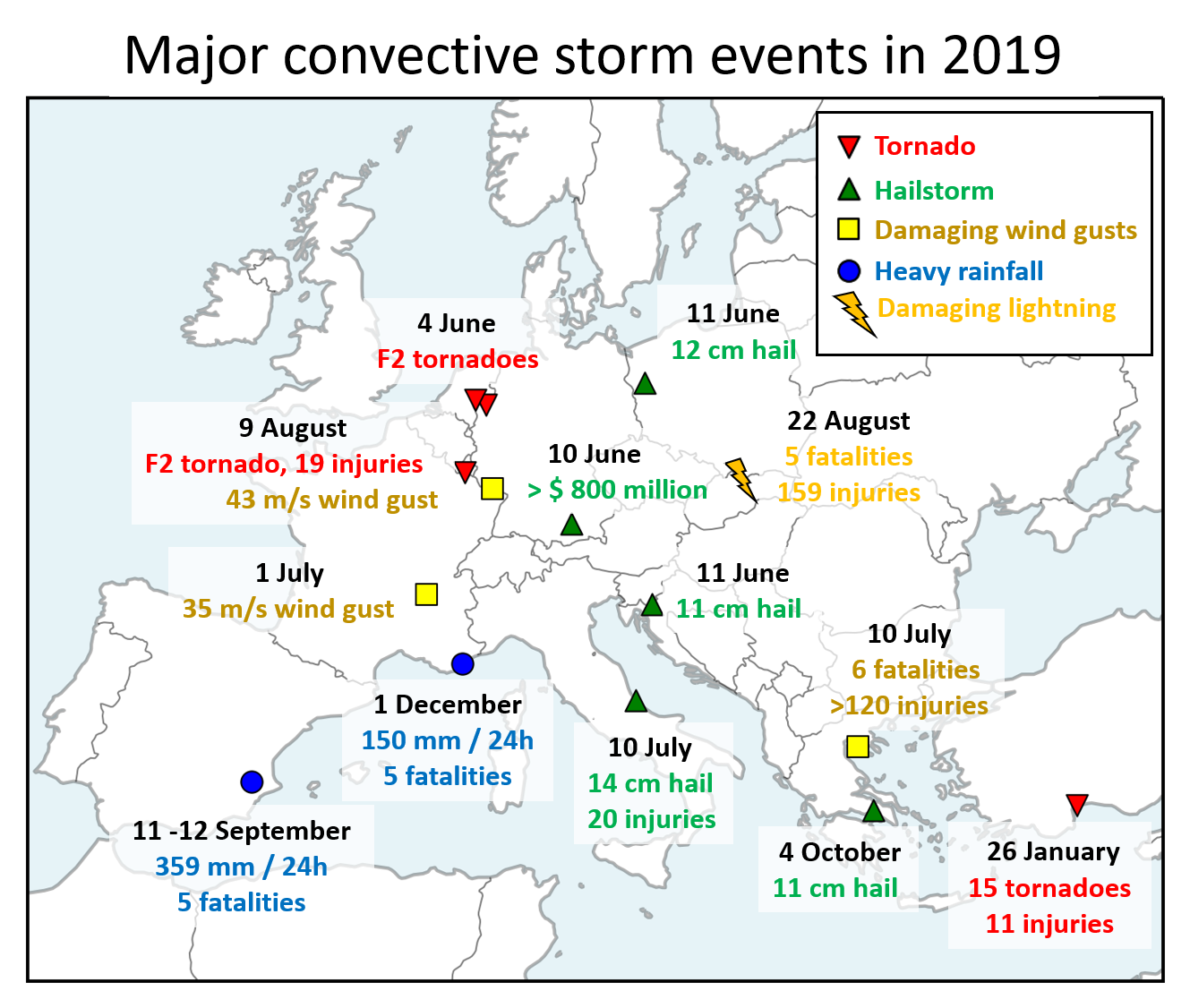 Severe weather season 2019: summary | European Severe Storms Laboratory